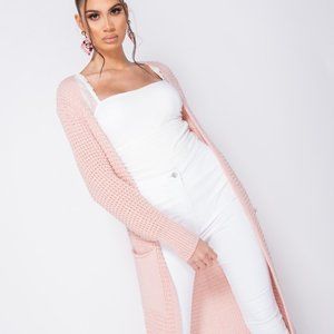 Paris&Pearle | Sweaters | Kaylee Pink Duster Length Cardigan Sweater ...